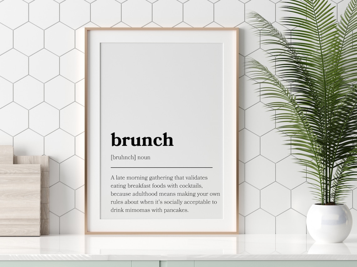 Brunch Wall Art | Definition Print | Dictionary Poster | Funny Food ...