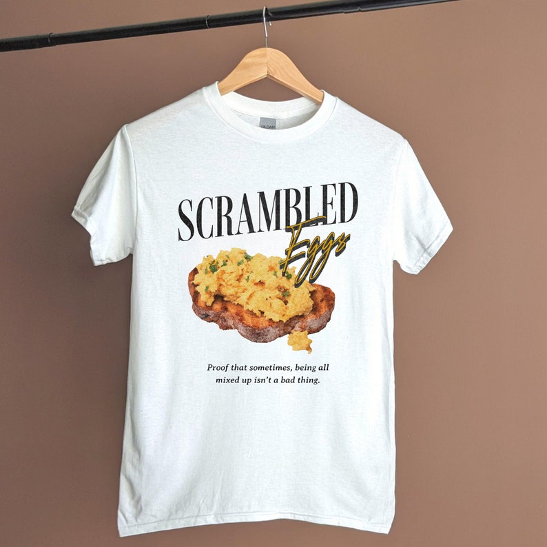 Scrambled Eggs Graphic T-shirt, Retro Breakfast Tee, Bootleg, Funny ...