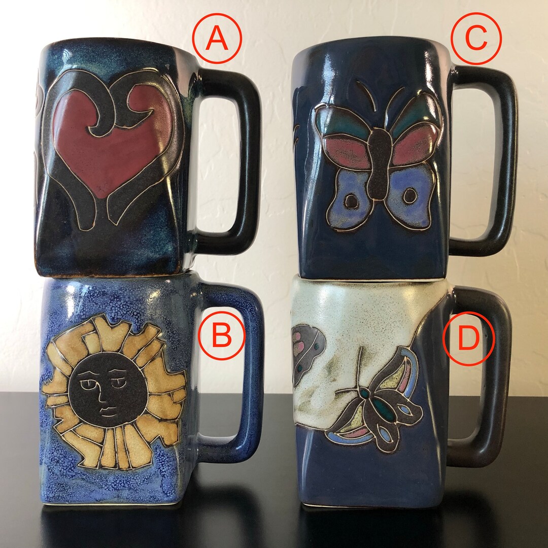 Mara Stoneware Mugs Heart Geo-sun Butterfly Theme | Sold Individually ...