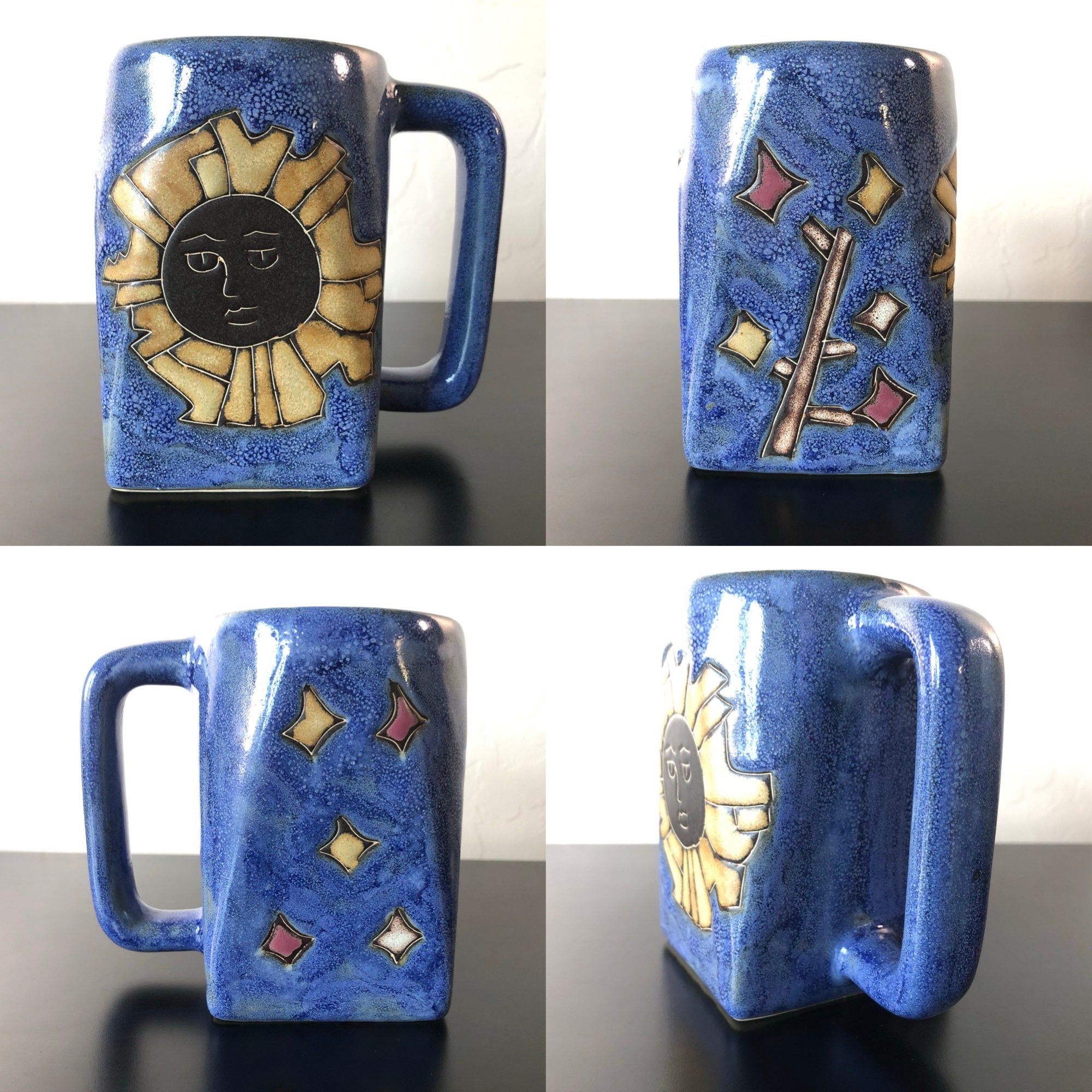 Mara Stoneware Mugs Heart Geo-sun Butterfly Theme Sold Individually ...