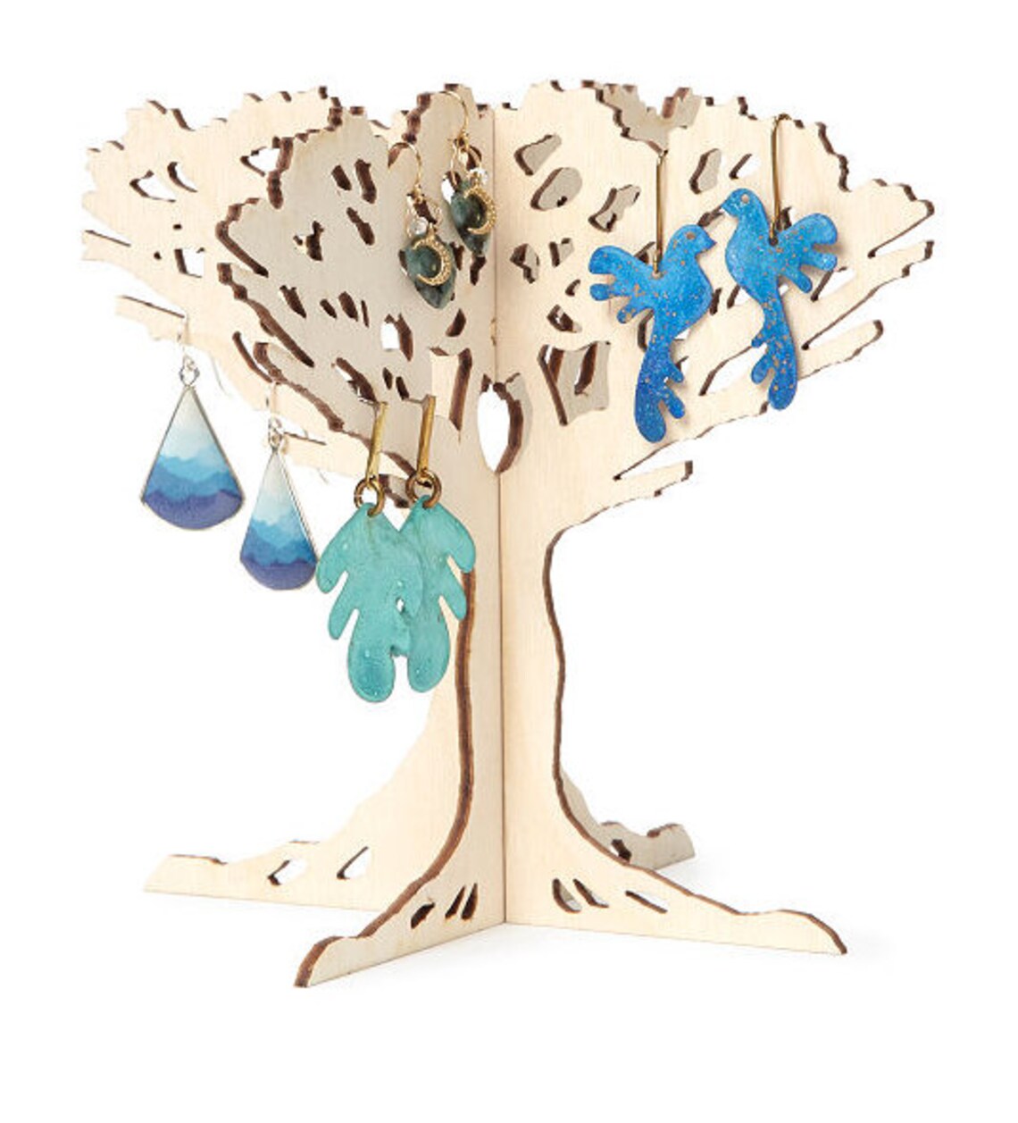 Wood Earring Tree Jewelry Tree Earring Holder Jewelry | Etsy