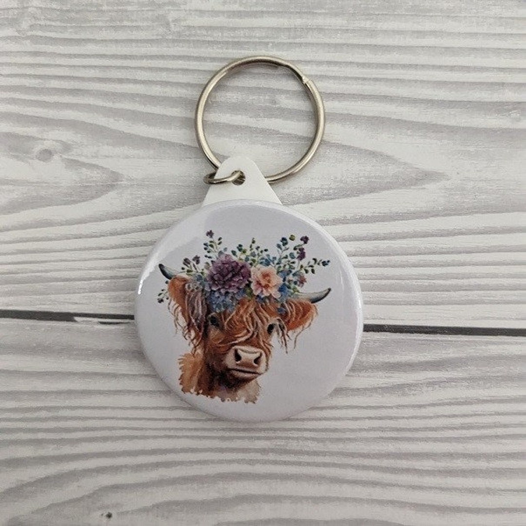 Highland Cow Keyring - Etsy