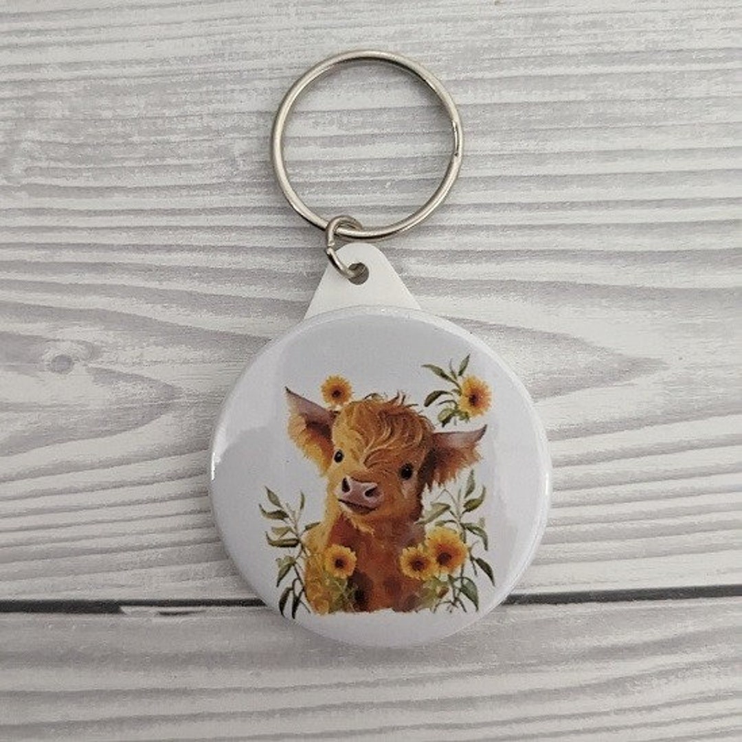 Highland Cow Keyring - Etsy
