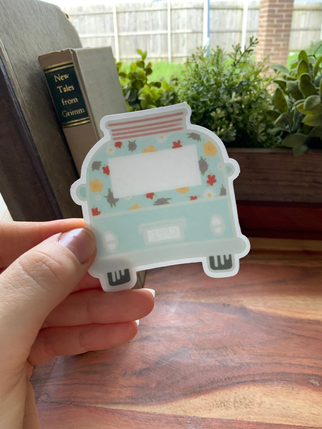 VW Floral Van Vinyl Sticker - Etsy