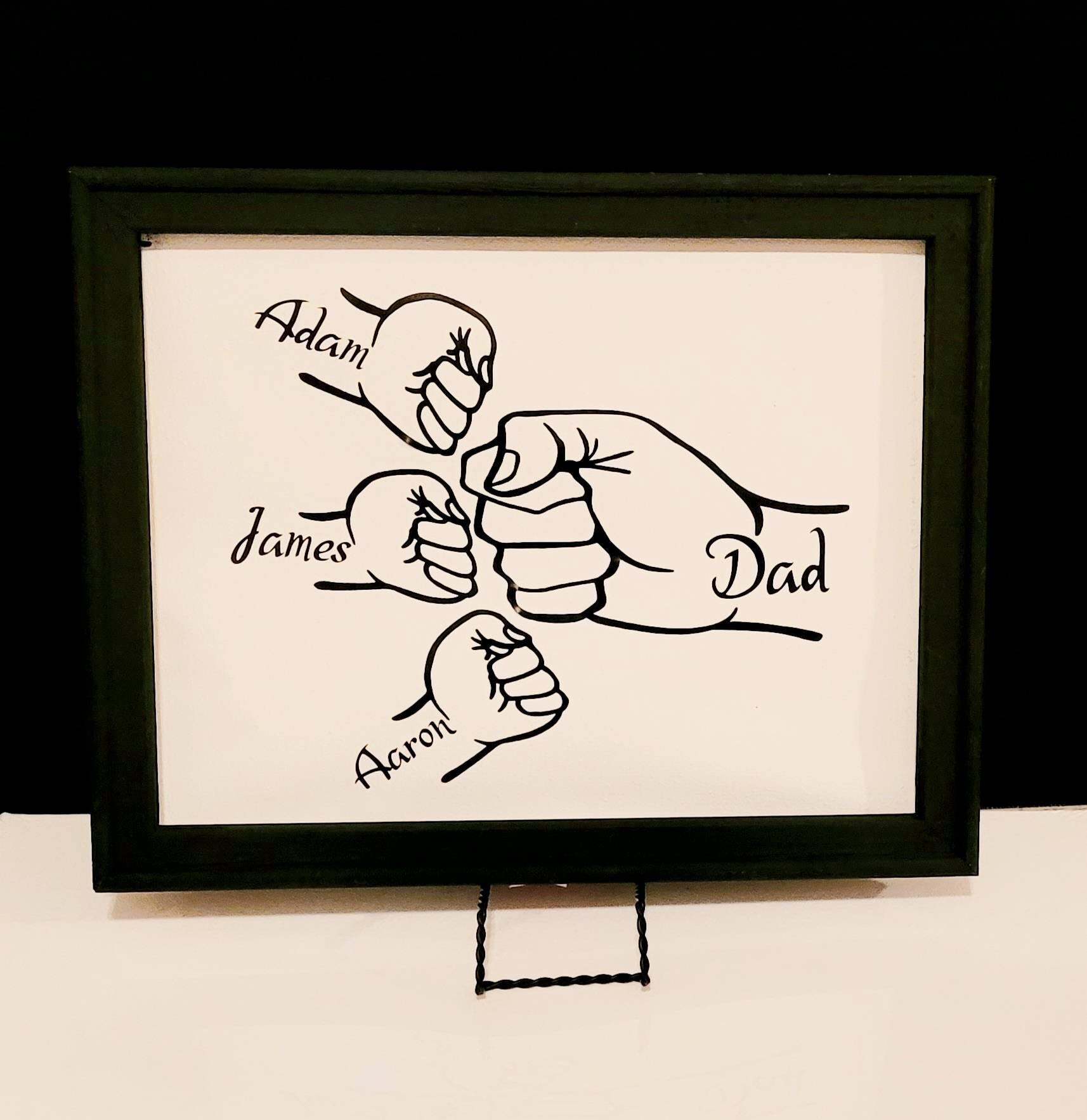 Fist Bump Father's Day Sign, Dad Sign, Father's Day Gift, Kids, Fist ...