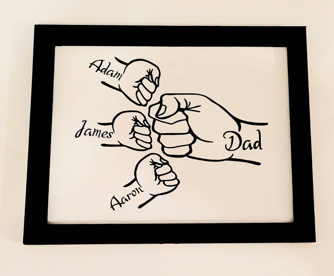 Fist Bump Father's Day Sign, Dad Sign, Father's Day Gift, Kids, Fist ...