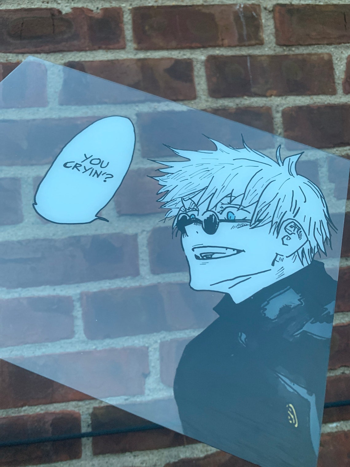 Gojo Satoru Glass Painting 8 x 10 Jujutsu Kaisen | Etsy