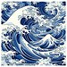 Japanese Big Wave Digital Pattern - Japanese Art Inspired Printable ...