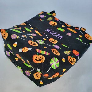 Personalized Child's Halloween Trick or Treat Bag Quilted Embroidered ...