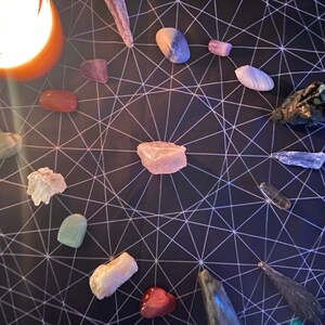 Octagon Crystal Grid Cloth Sheer Altar Cloth Tarot Cloth, Altar Décor ...