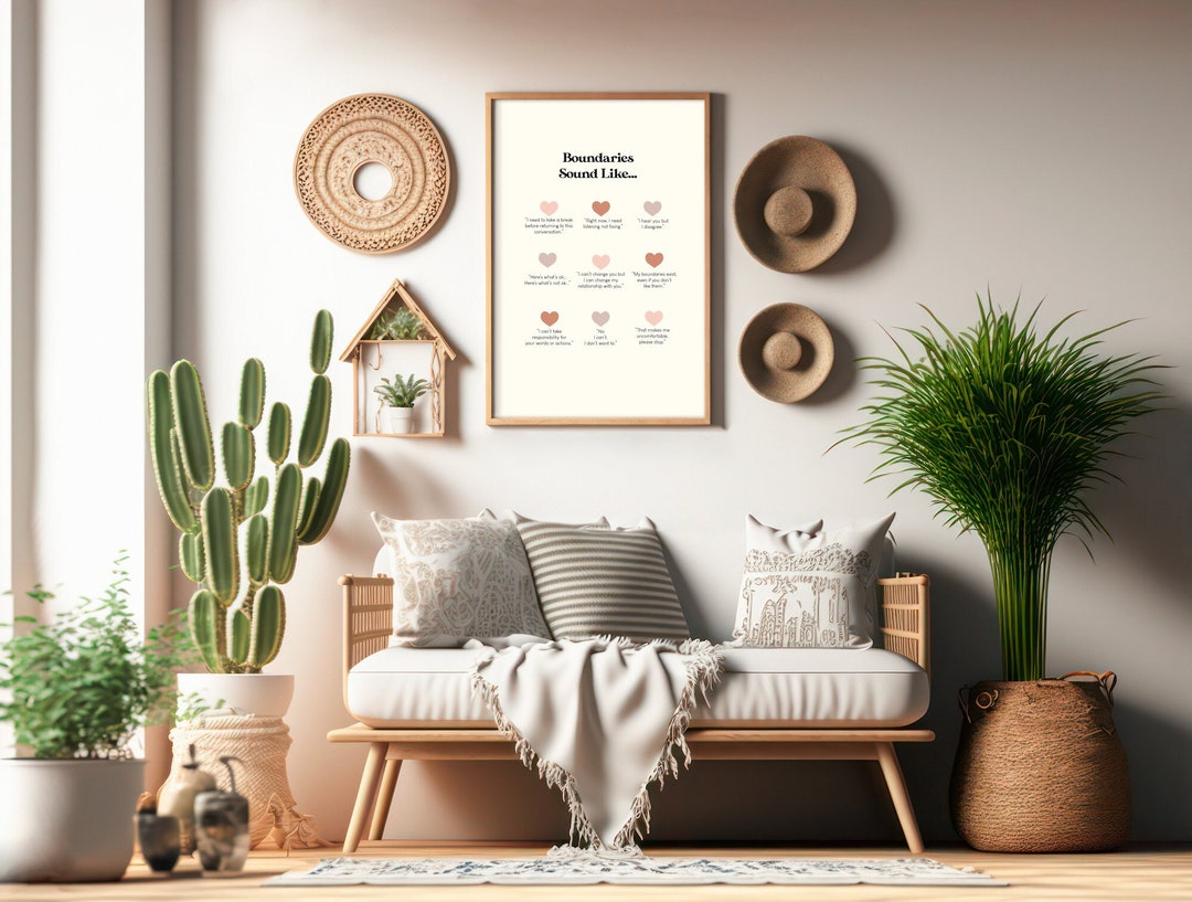 Boundaries Brené Brown Quotes: Therapist Wall Art Gift, Boundaries ...