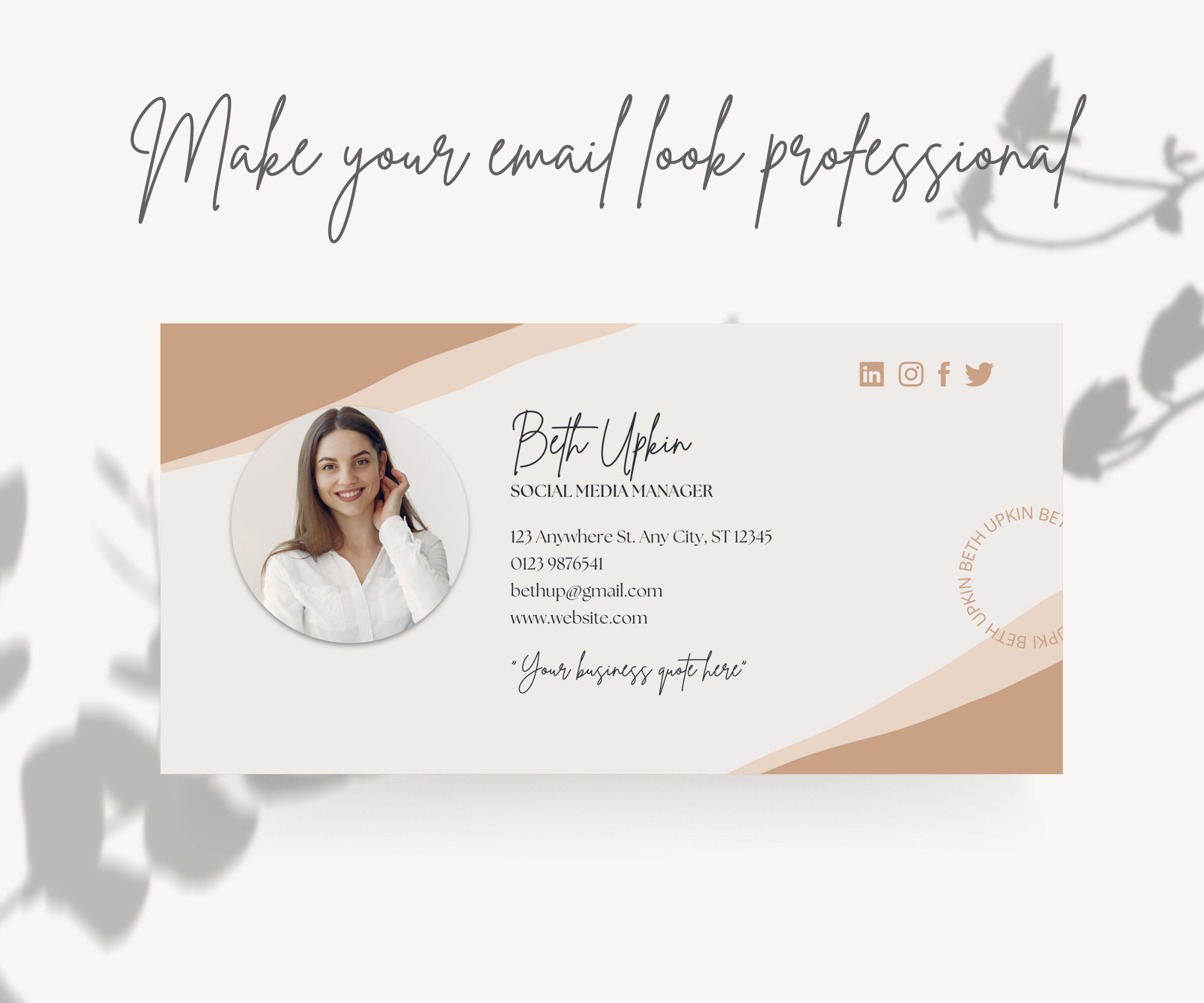 Boho Email Signature Template, Canva Professional Design, Best Seller ...