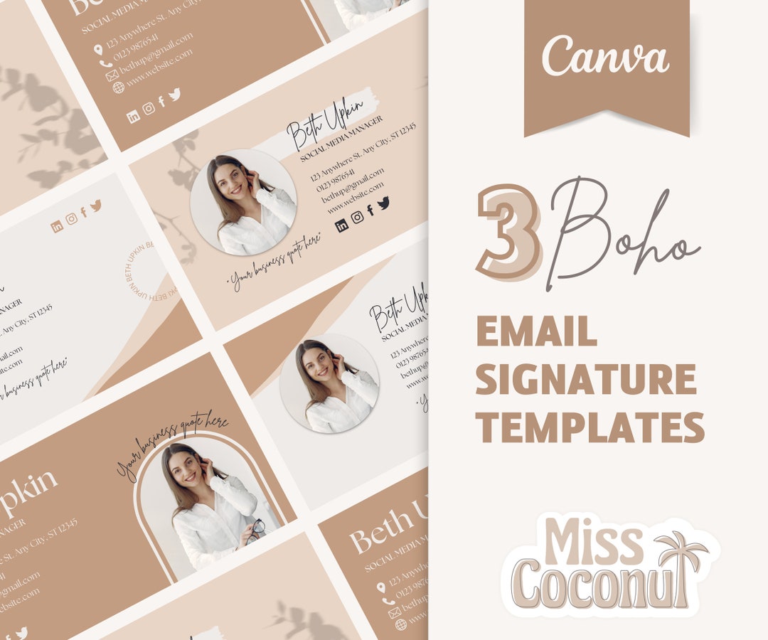 Boho Email Signature Template, Canva Professional Design, Best Seller ...