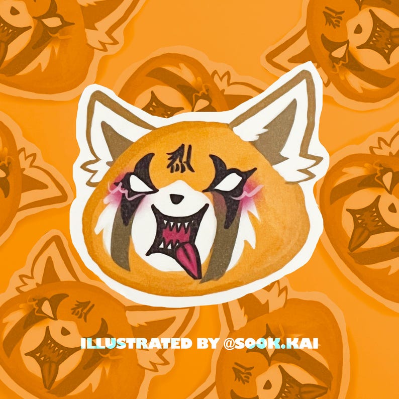 Angry Retsuko Laminated Sticker - Anime Aggretsuko - Etsy