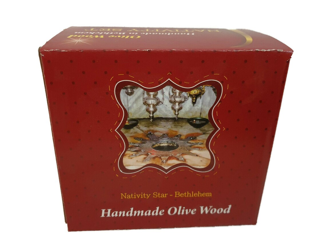 4.5 Alabaster Olive Wood Nativity Set Stable With Glued | Etsy