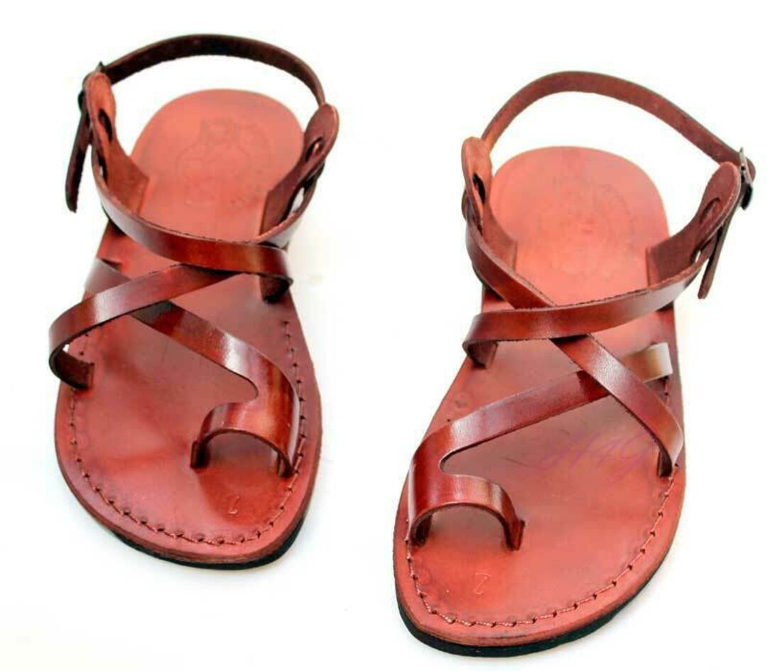 EU36 Brown Leather Greek Roman Gladiator Jesus Sandals From the Holy ...