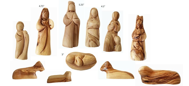 5 Olive Wood Faceless Nativity Set Figurines 12 Biblical - Etsy