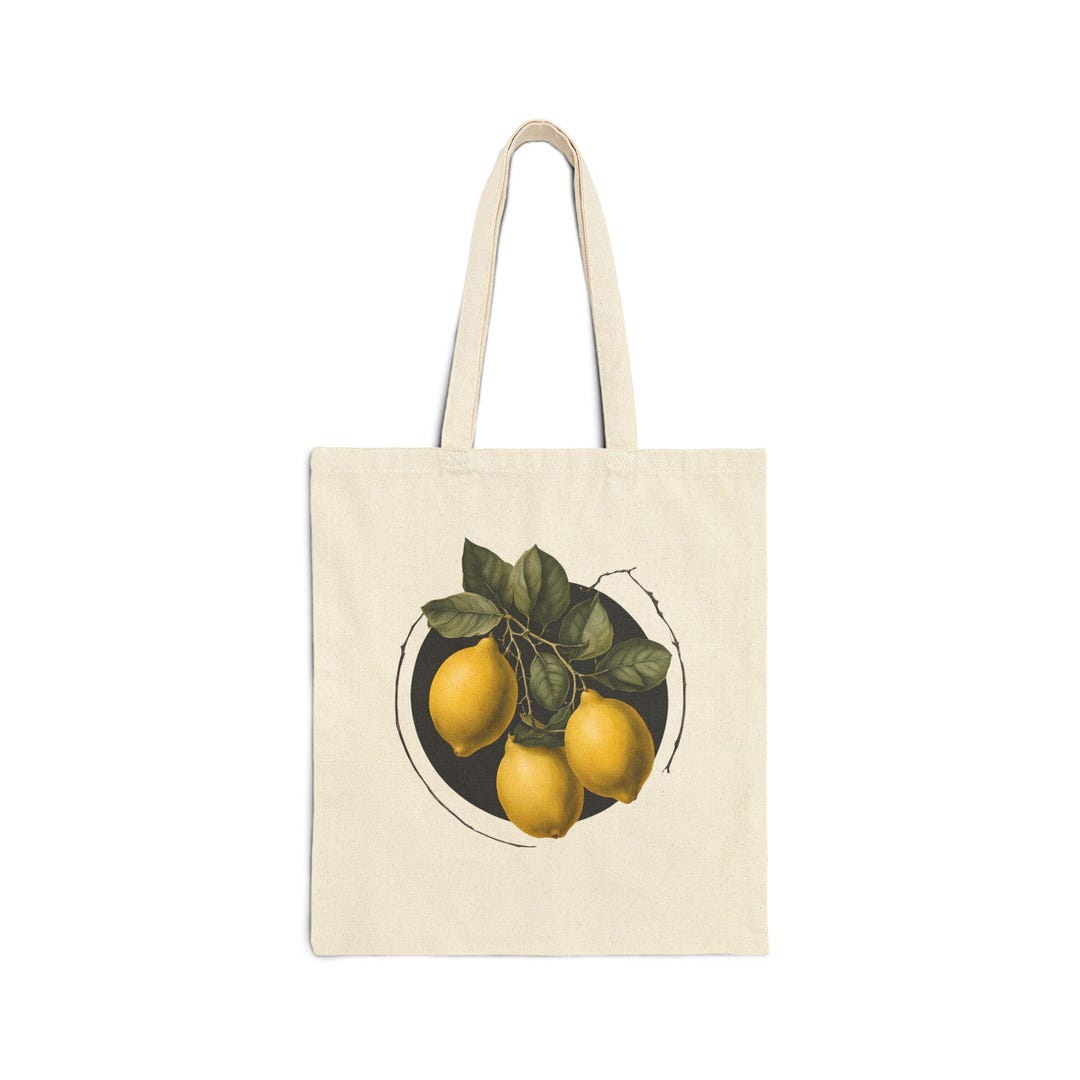 Lemon Tote Bag, Eco-friendly Shopping Bag, Reusable Grocery Tote, Great ...
