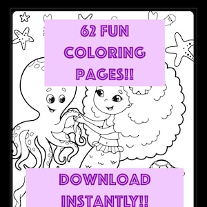 Printable Mermaid Coloring Pages! (JPG/PDF 62 PG) - Etsy