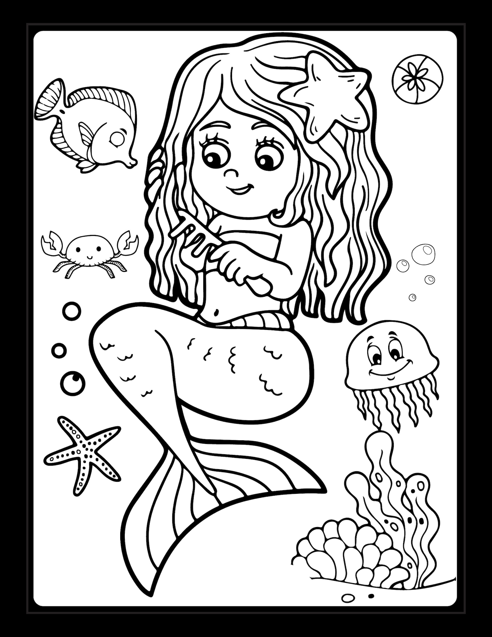 Printable Mermaid Coloring Pages! (JPG/PDF 62 PG) - Etsy