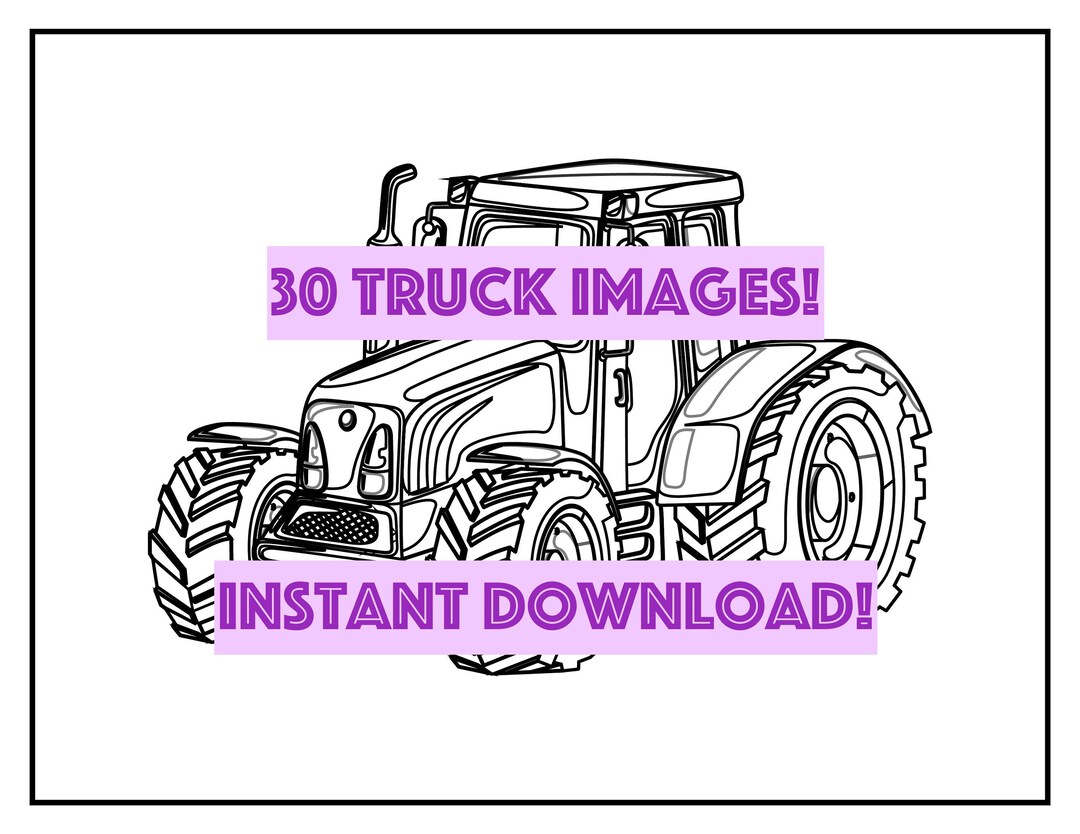 Printable Truck Coloring Pages! (JPG/PDF 30 PG) - Etsy