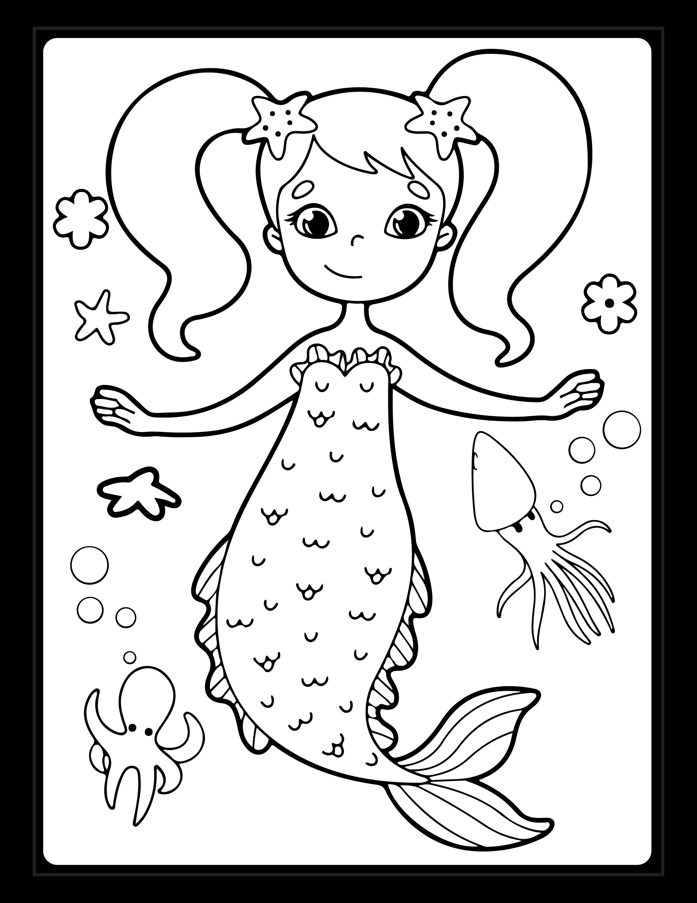 Printable Mermaid Coloring Pages JPG/PDF 62 PG - Etsy