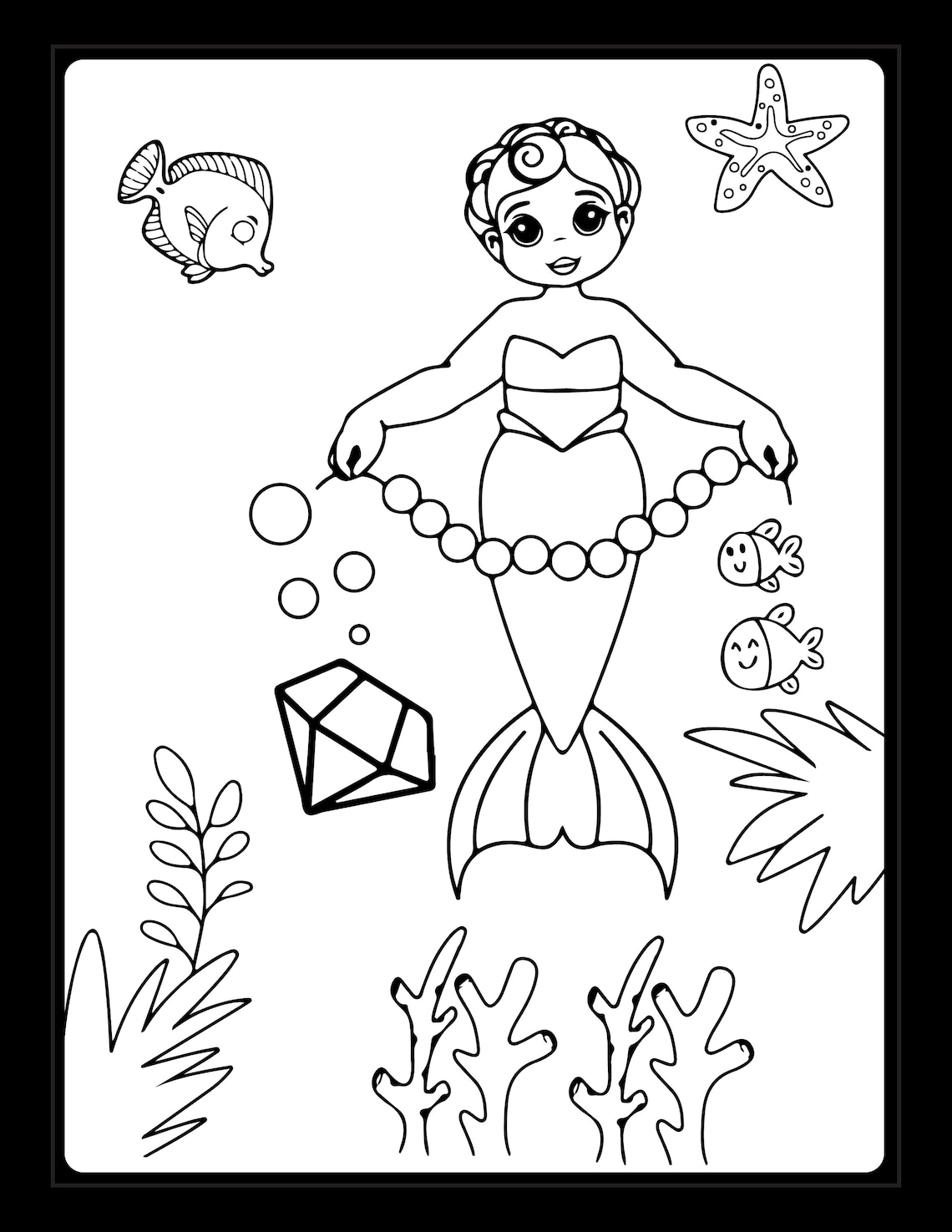 Printable Mermaid Coloring Pages! (JPG/PDF 62 PG) - Etsy