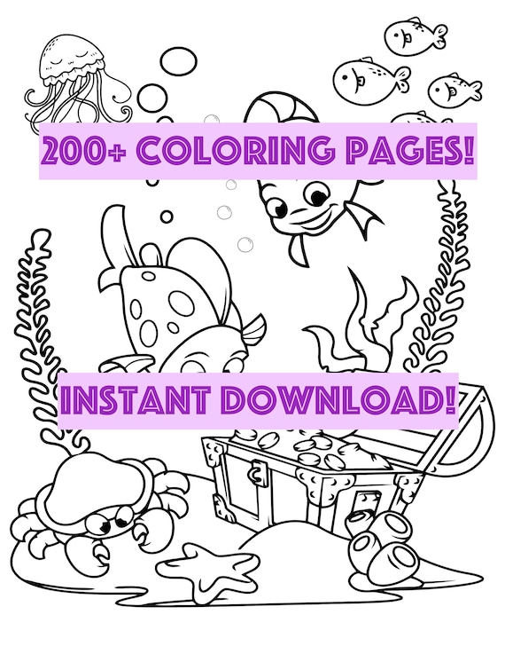 Printable Various Playful Coloring Pages JPG/PDF 200 PG | Etsy