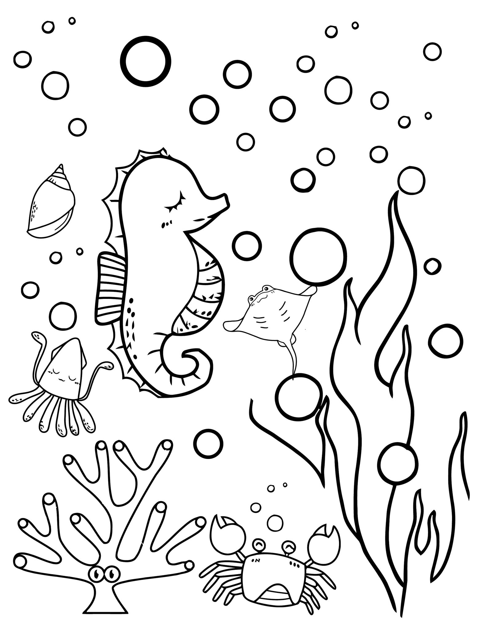 Printable Sea Animals Coloring Pages! (JPG/PDF 37 PG) - Etsy Canada