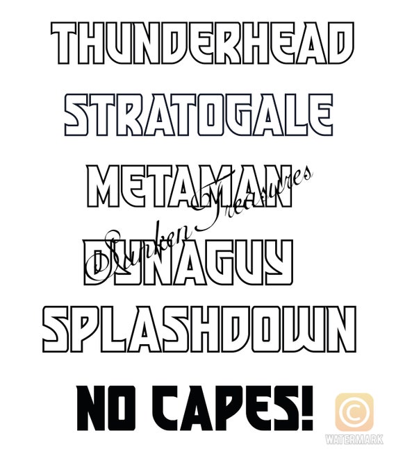 No Capes PNG / Digital File / Outline / Coloured Option - Etsy