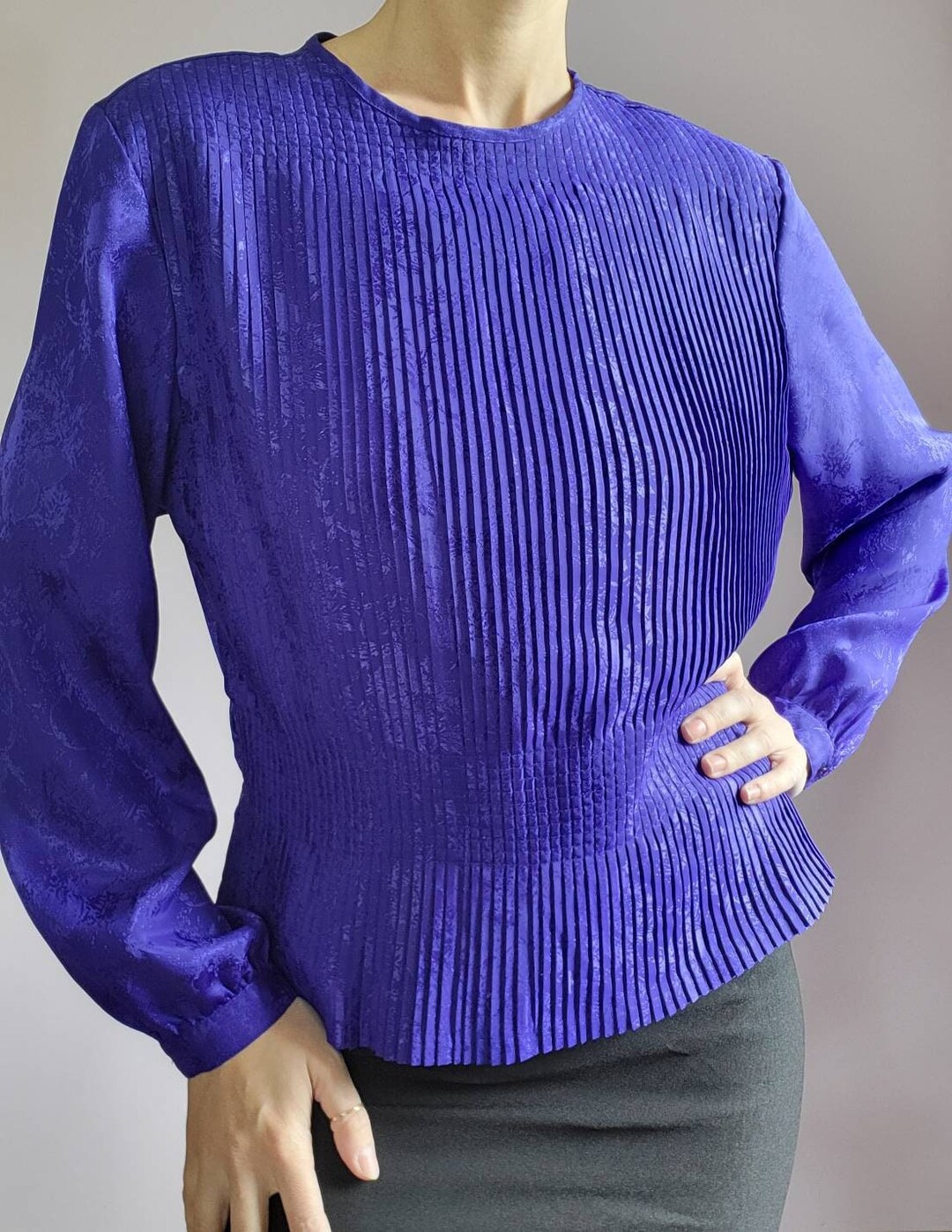 Oui Petites by Tan Jay Vintage 1980's Button Back Blouse - Etsy