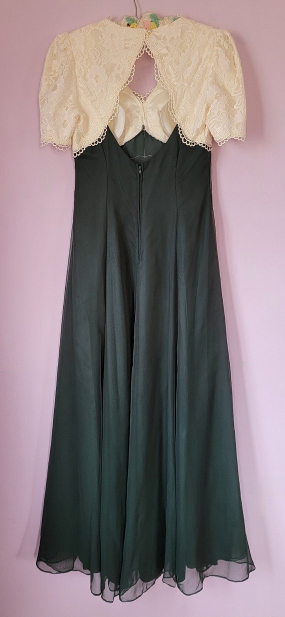 Union Labels Vintage 1990s Dark Green/ Lace Bust Form… - Gem