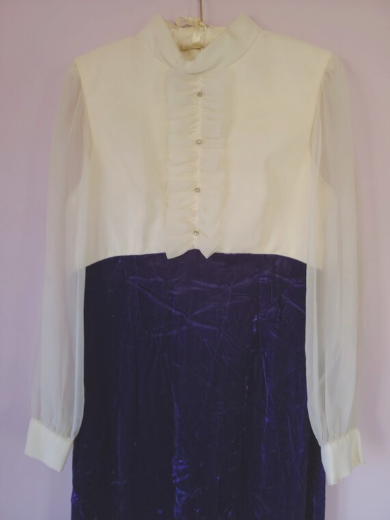 Union Labels/ILGWU Vintage 1960's High Waist Velvet D… - Gem