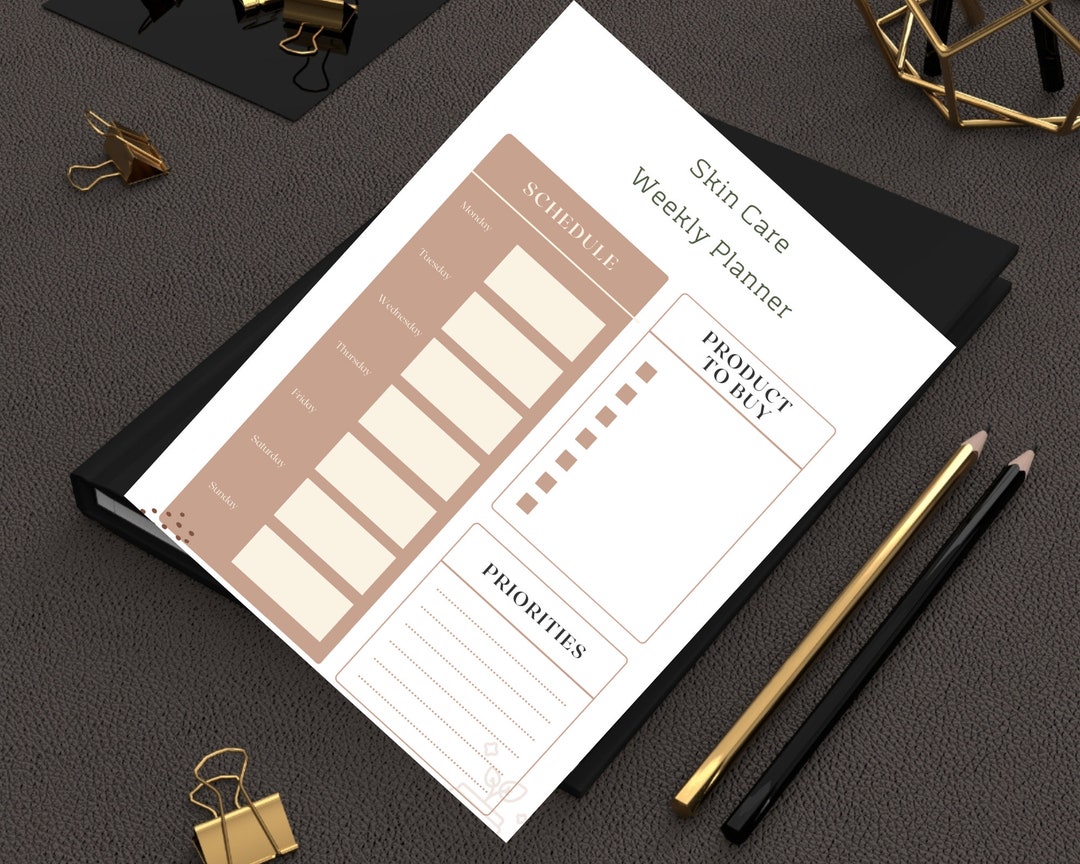 Skin Care Planner Digital Product, Downloadable Planners, Instant ...