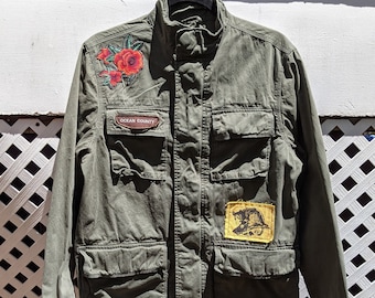Floral Army Jacket | Etsy