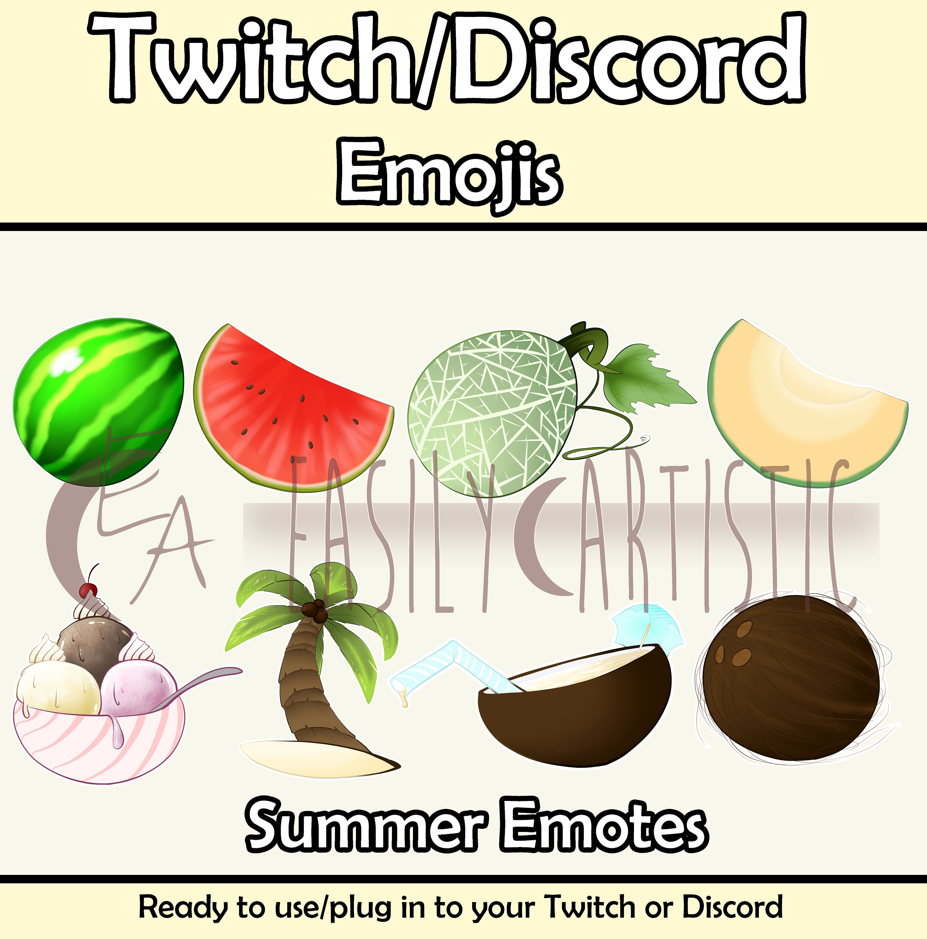 Discord Twitch Emote Emoji Pack |1| Summer Emotes - Etsy