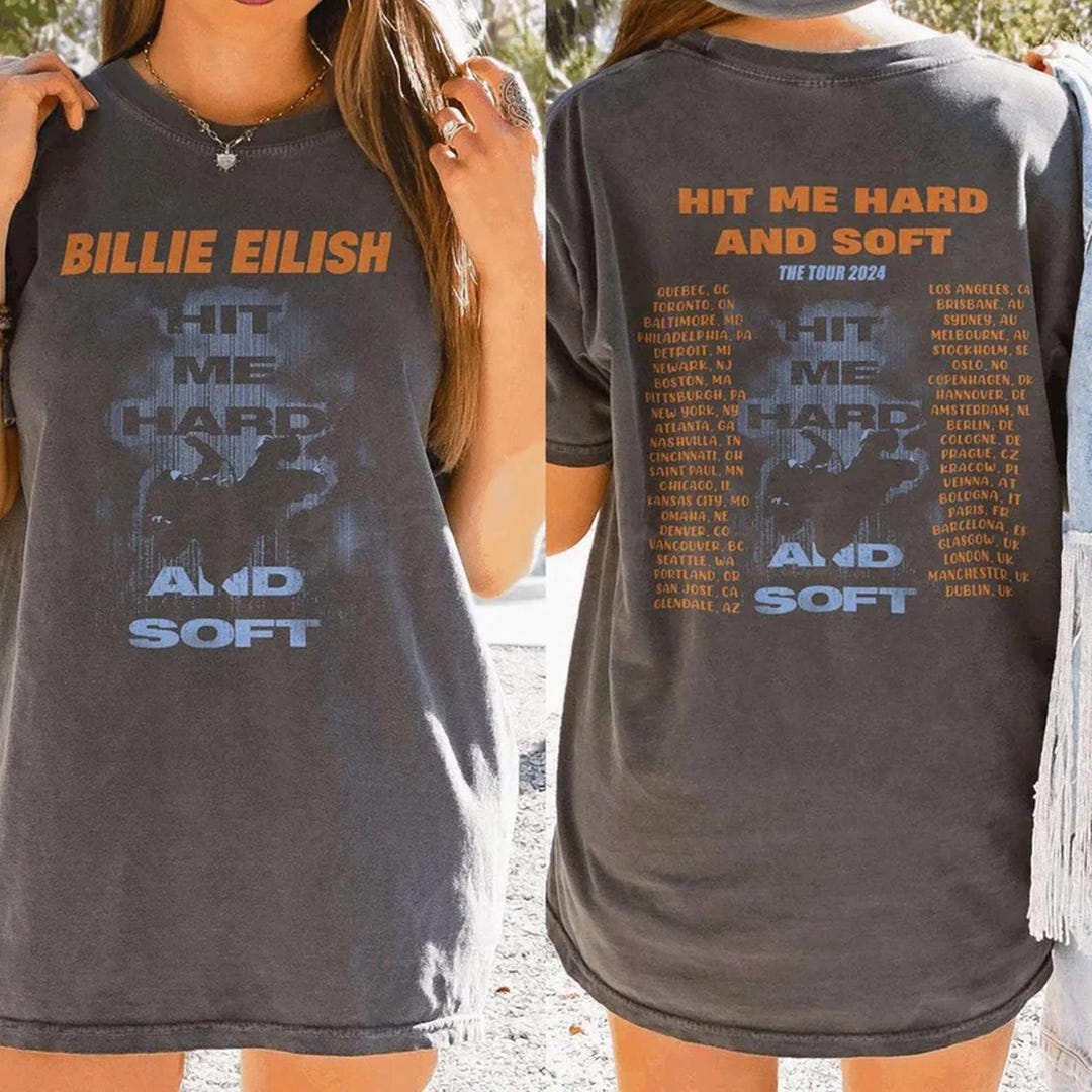 90s Billie Eilish Tour T-shirt - Hit Me Hard and Soft Concert Tee ...