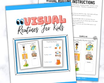 Visual Schedule for Kids Time & Weather | Daily Routine and Chore Chart ...