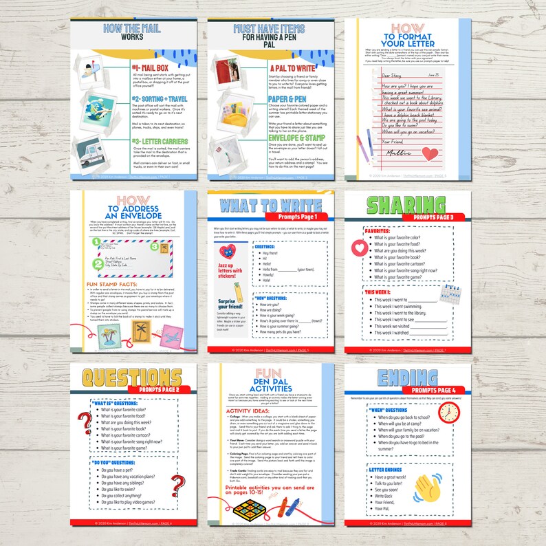 Kid's Pen Pal Success Printable Pack - Etsy