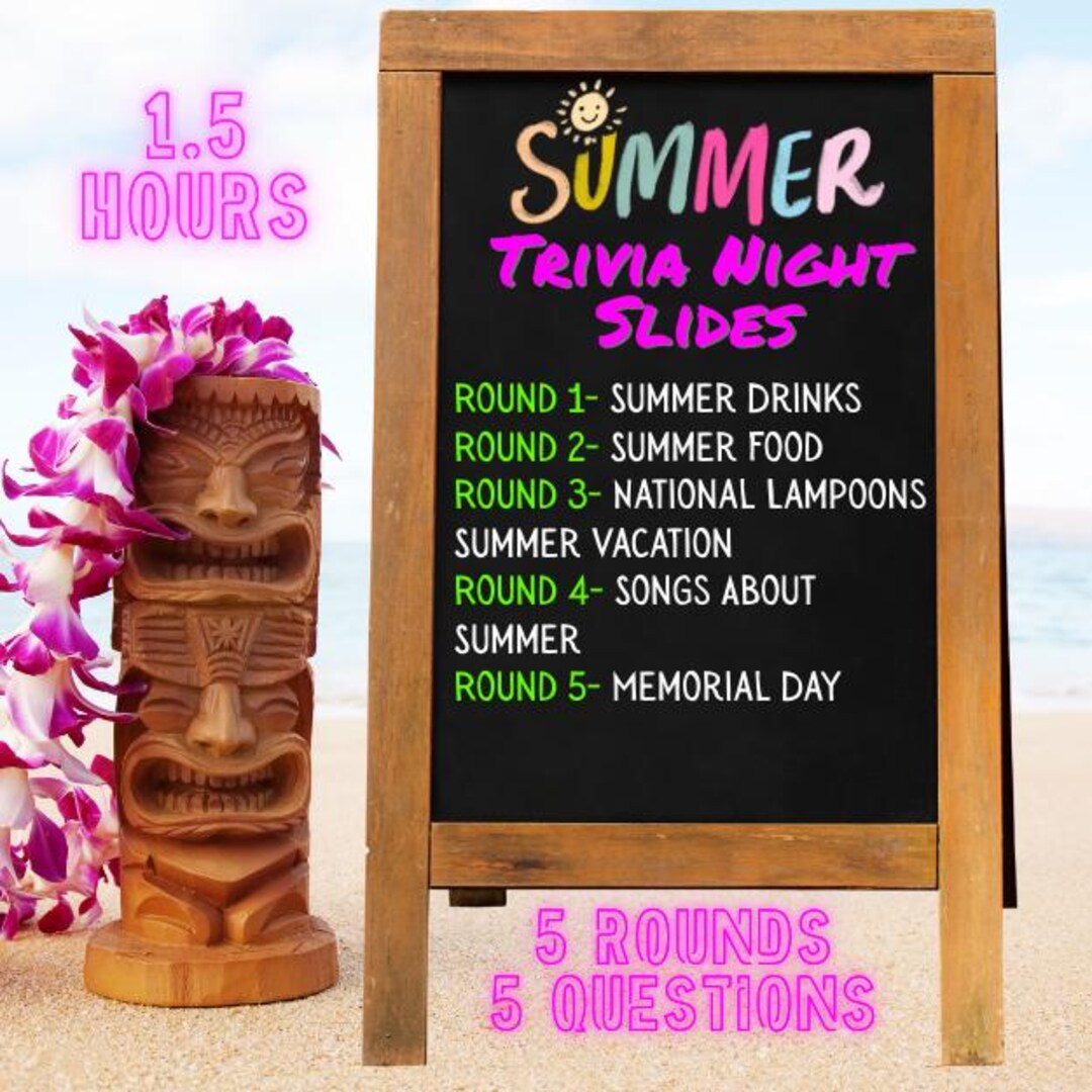 Trivia Night Powerpoint Slides Game 03- Summer Theme - Etsy