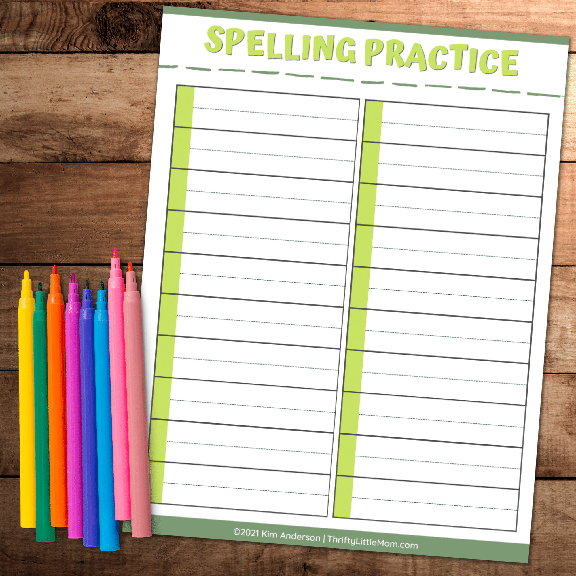 Printable Spelling Test Practice Sheets With Lines + BONUS Out of the ...