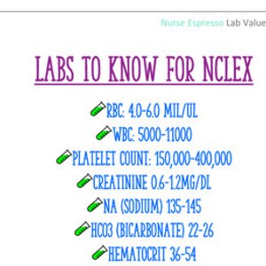 14 Need to Know Lab Values for NCLEX | Etsy