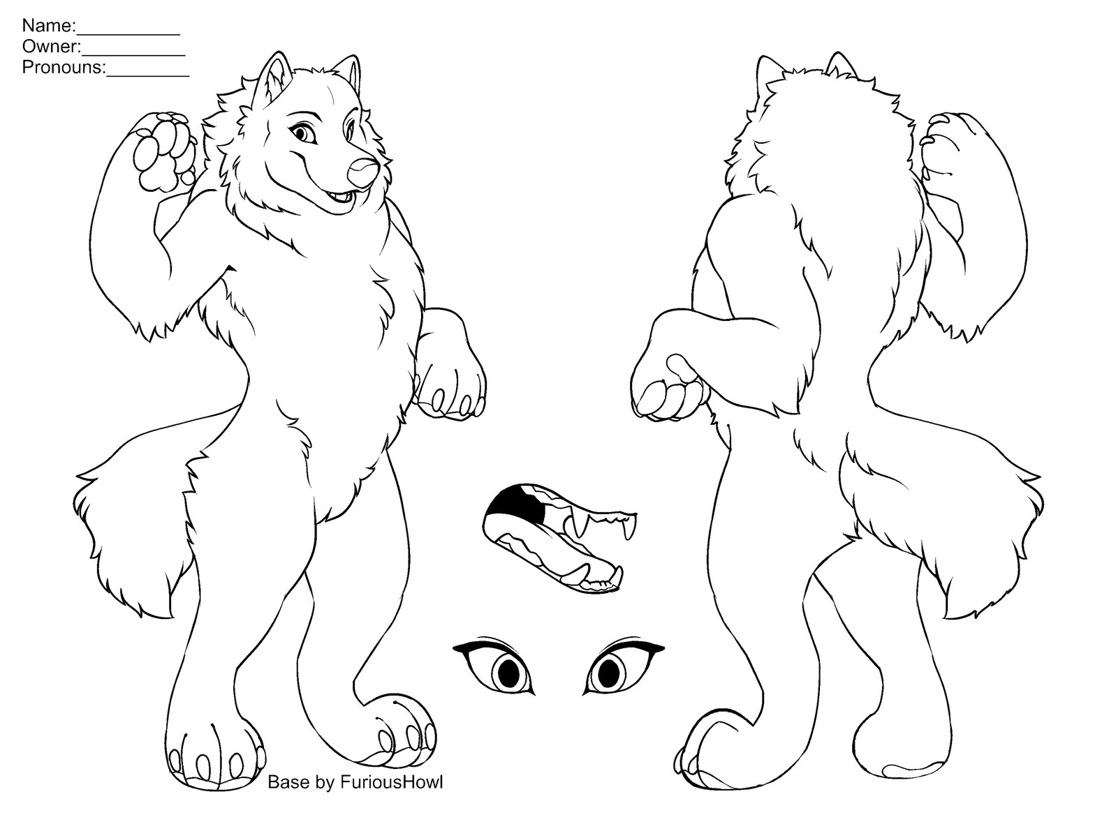 Wolf Fursona Base PSD File Etsy