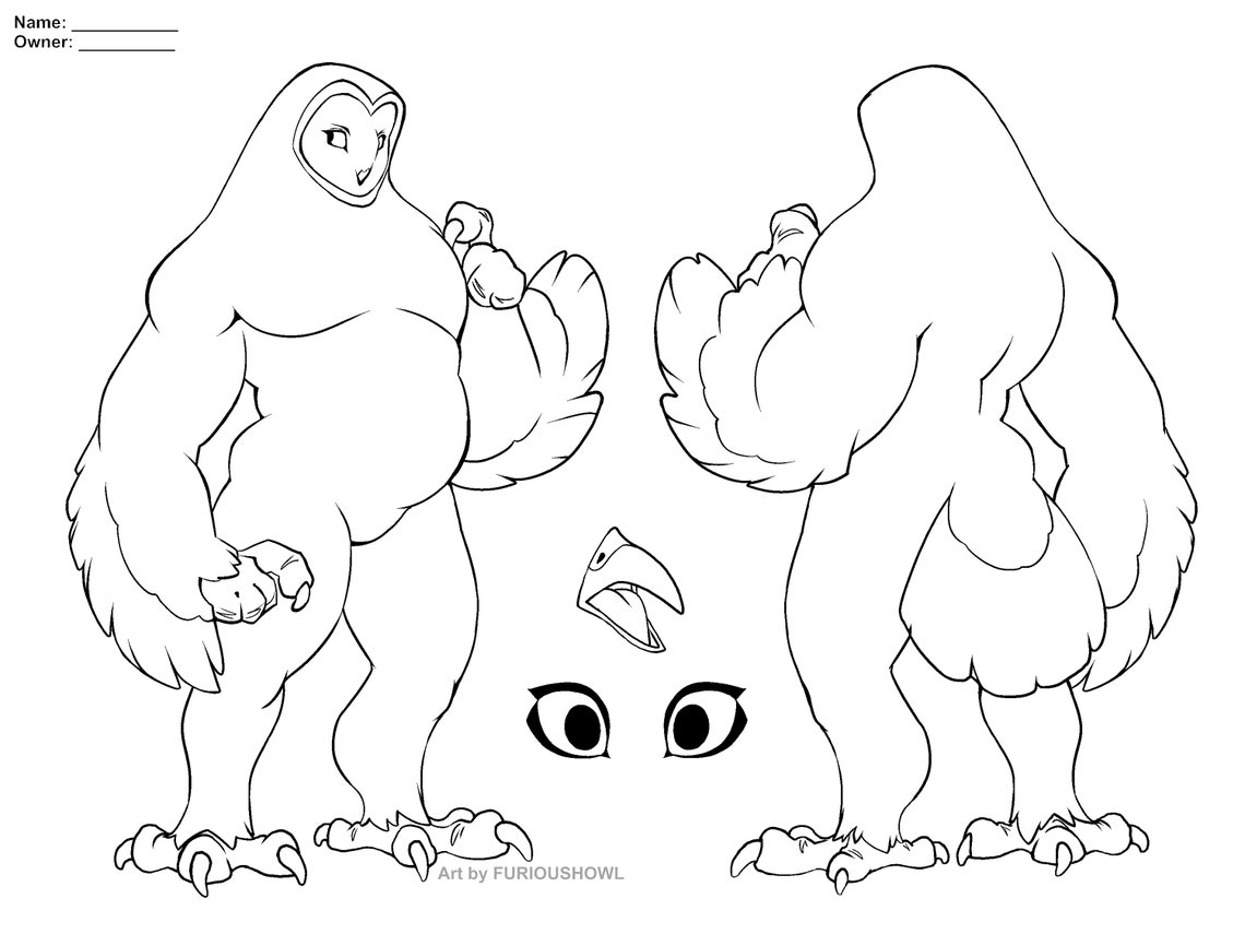Male Tyto Fursona Base Psd File Etsy