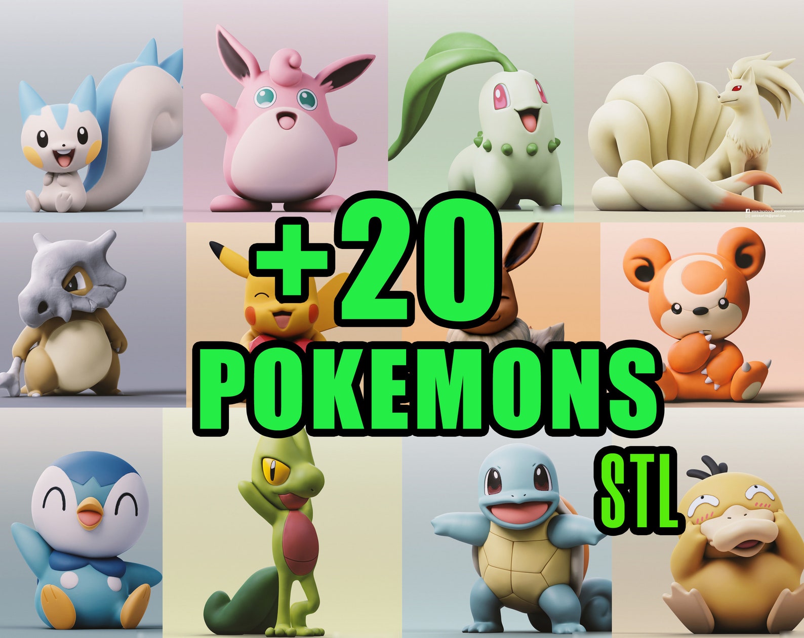 MEGA stl pack 20 Pokemons Perfect for printing with | Etsy