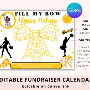 Editable Cheer Pick a Date to Donate, Fill My Bow, Yellow Theme, School ...