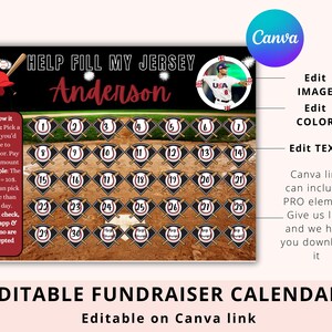 Editable Baseball Pick a Date to Donate, School Baseball, Fundraiser ...