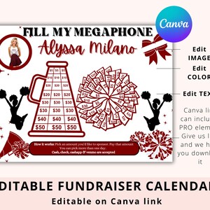 Editable Cheer Black Out My Board, Pick a Date to Donate, Fill My ...