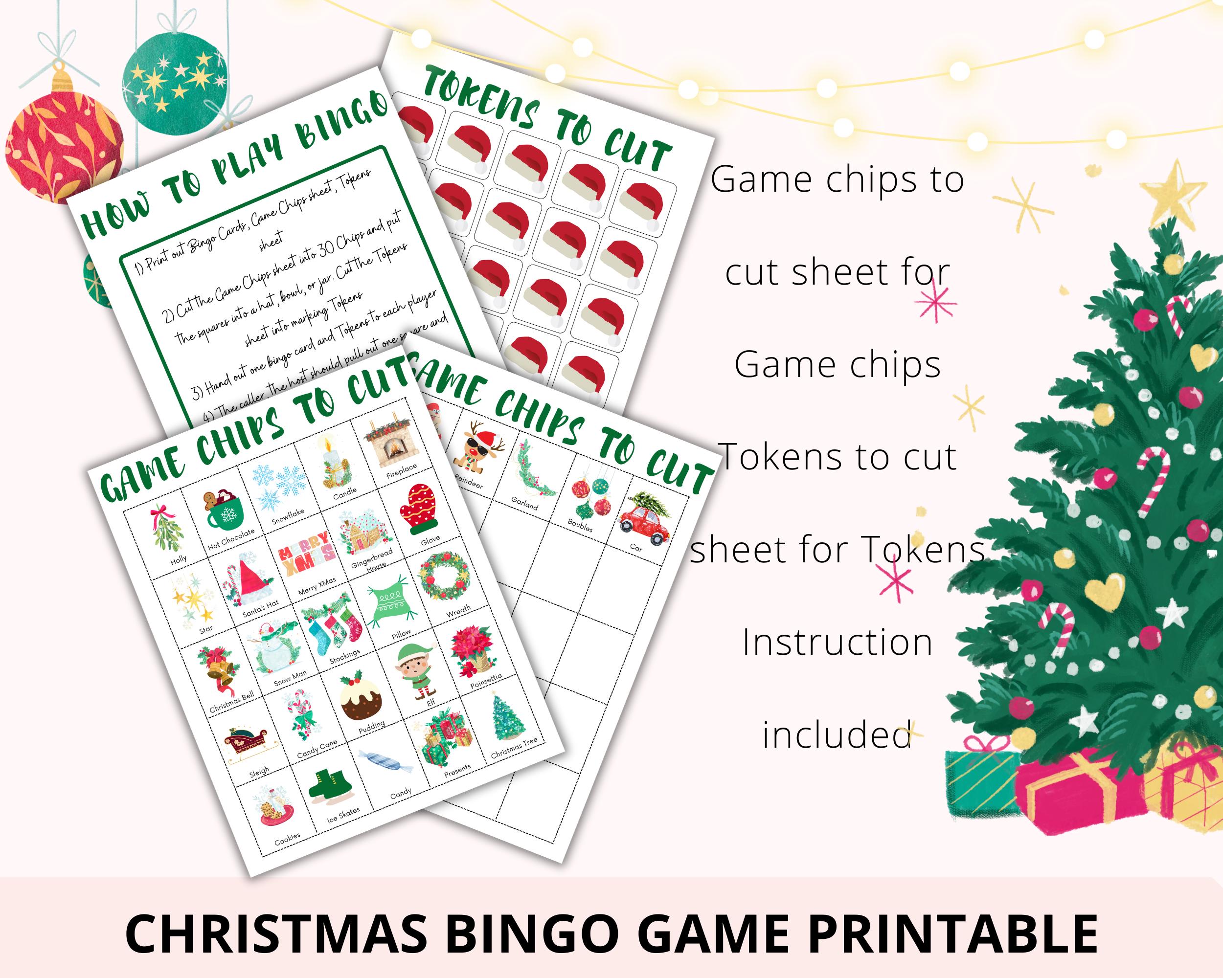 Christmas Bingo Game Printable, Break the Ice, Christmas Bingo Pattern ...