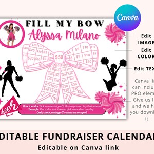 Editable Cheer Black Out My Board, Pick a Date to Donate, Fill My Bow ...